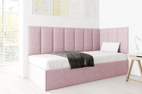 Eka Čalouněná postel Lucy s čalouněnými panely ZDARMA - 90x200 cm Barva látky Trinity: Černá (Trinity 2316)