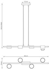 Lustr na lanku SORA 4xGX53/12W/230V černá