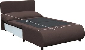 Rozkládací křeslo s úložným prostorem, hnědá, FLIK