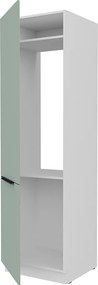 ARIA sb | vysoká skříňka 60 LO-210 2F na vestavnou lednici | 60 cm | ANTI FINGERPRINT povrch | bílá/aquamarine