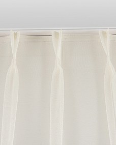 Záclona na dvojitých hačcích flex barva zlatá látka poloprůhledná, lesklé, pletený vzor