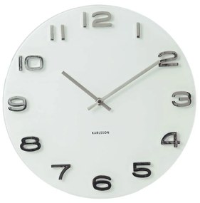 KARLSSON Nástěnné hodiny Vintage kulaté – bílé ∅ 35 cm