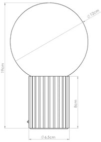 Taupe stolní lampa se skleněným stínidlem (výška 19 cm) Orbital – Sollux