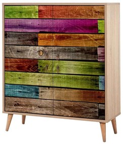 Designová víceúčelová skříň Vallissa 111 cm vzor dub