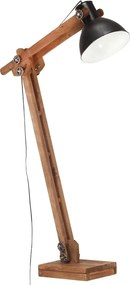 Stojací lampa černá masivní mangovníkové dřevo E27 320581