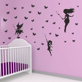 Samolepka na zeď - Víly s motýly set - PopyDesign