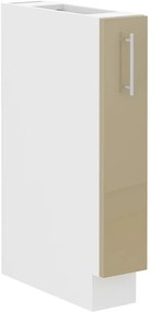 STL 15 cm výsuvná skříňka dolní s košíkem LARA Barevné provedení: Bílá / Bílý lesk