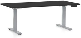 Výškově nastavitelný stůl OfficeTech D, 140 x 80 cm -šedá podnož Barva: Třešeň