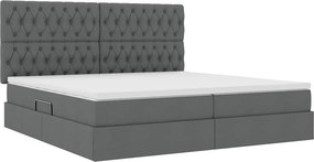 Postel s úložným prostorem a matrací Tmavě šedá 200 x 200 cm 3371866