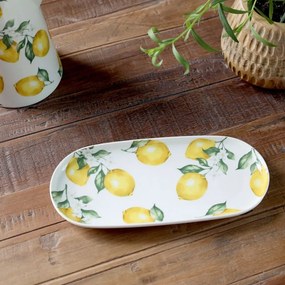 Porcelánový tácek s citróny Maison Limone Blossom - 25*11*2 cm