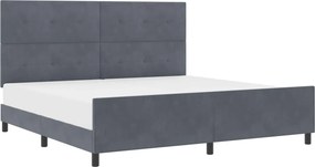 Postel s boxspringem s čelo Tmavě šedá 200 x 200 cm samet 3344964