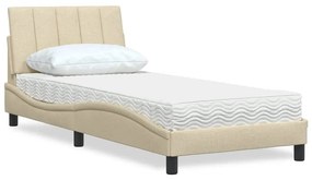 Postel s matrací Hanko krémová 80 x 200 cm textil 3310494