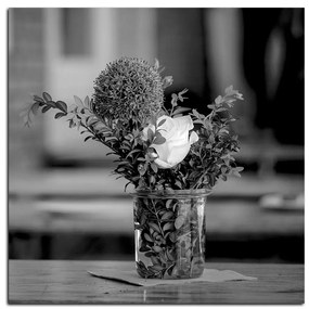 Obraz na plátně - Letní květiny na stole - čtverec 372FA (50x50 cm)