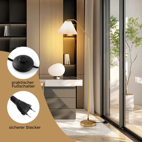 Costway Stojací lampa obývací pokoj 168 cm E27 oblouková lampa s nastavitelnou