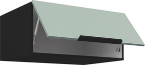 ARIA sc | horní skříňka 80 NAGU-36 1F výklopná | 80 cm | HLUBOKÁ | ANTI FINGERPRINT povrch | černá/aquamarine