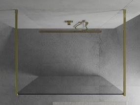 Mexen Kioto, sprchová zástěna Walk-In 115 x 200 cm, 8mm čiré sklo, zlatý lesklý profil, 800-115-002-50-00