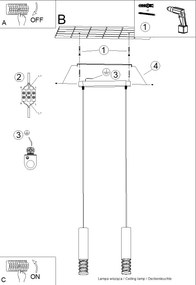 Závěsné svítidlo Lami, 2x bílé kovové stínítko