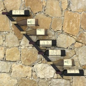 Nástěnný stojan na víno na 7 lahví Dekorhome Zlatá