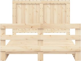 Rám postele s čelem bílý 140 x 200 cm masivní borové dřevo 3281540