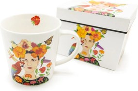 Porcelánový hrnek La Dolorosa, bílý, 400 ml – exotický, umělecký motiv, výrazné barvy