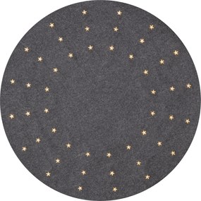 STAR TRADING Svítící koberec pod stromeček Mat Granne, šedá barva, textil