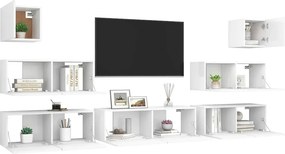 7dílný set TV skříněk bílý kompozitní dřevo 3078713