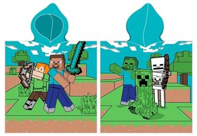 Carbotex Dětské pončo Minecraft Time to Mine, 50 x 115 cm