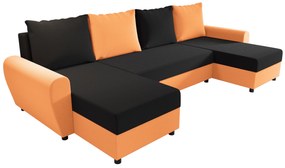 Rohová sedací souprava U Fleur U (oranžová + černá). 1057071