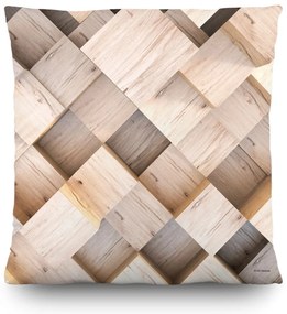 Dekorační polštář 3D Wood CN3607 | 45 x 45 cm