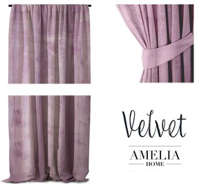 Závěs AmeliaHome Velvet 140x270 cm fialovo/růžový
