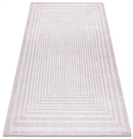 Kusový koberec Sisalový SION 22376 tkaný na plocho geometrický růžový ecru Rozměr: 120x170 cm
