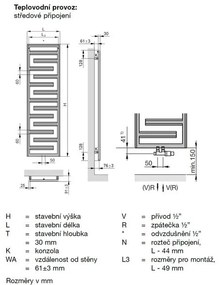 Zehnder Tetris ZT50150BM Radiátor do otopné soustavy, 50x146 cm, černá mat 0557
