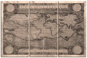 Obraz na plátně - Starožitný mapa světa 1102FB (105x70 cm)
