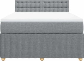 Box spring postel s matrací světle šedá 160 x 200 cm textil 3287521