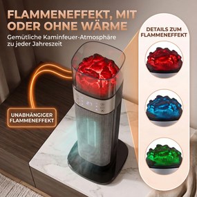 HOMCOM keramický teplovzdušný ventilátor s chytrým ovládáním, 2000 W