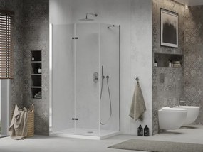 Mexen Lima sprchový kout 80x100cm, 6mm sklo, chromový profil - čiré sklo + Slim sprchová vanička - 856-080-100-00-00-4010