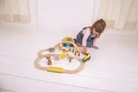 Bigjigs Rail Dřevěná vláčkodráha Safari / 38 dílů / od 3 let