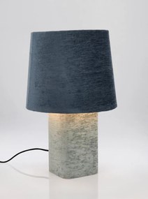 Modrá kovová stolní lampa s textilním stínidlem (výška 50 cm) Demra – Bizzotto