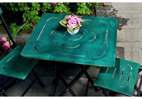 Tmavě zelený zahradní jídelní set pro 2 Bistro – Floriane Garden