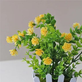 Bytová dekorace - umělá rostlina v květináči - výška 11 cm Barvy: žlutá 2