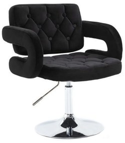 LuxuryForm DESIGN Židle ADRIA VELUR na stříbrné kulaté podstavě - černá