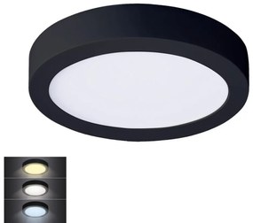 Solight | Solight WD170-B - LED Stropní svítidlo LED/12W/230V 3000/4000/6000K černá kulatý | SL1393
