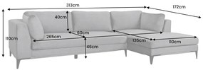 Massive home | Rohová pohovka SIGNUM 315cm 3místná - šedá