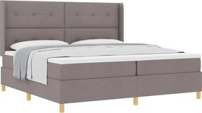 Postel s boxspringem s čelo Taupe 200 x 200 cm textil 3341858