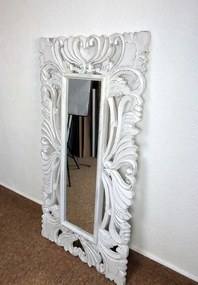Zrcadlo SIRENE bílé, 120x60 cm, exotické dřevo, ruční práce