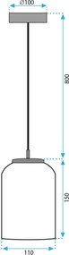 Toolight Toolight, závěsné svítidlo 1xG9 APP1169-1CP, zlatá, OSW-40112