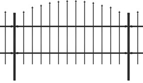 vidaXL Marketos Zahradní plot s kopím nahoře ocelový 537 x 100 cm černý