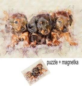 Falixen WOODEN PUZZLE EKO - "Štěňata"
