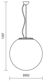 Redo 9975 Baloo, venkovní závěsné svítidlo, kulatý bílý polyetylén, 1xE27 max 23W, průměr 45cm, IP44