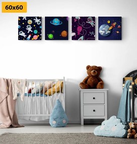 Set obrazů vesmírný svět - 4x 60x60 cm
